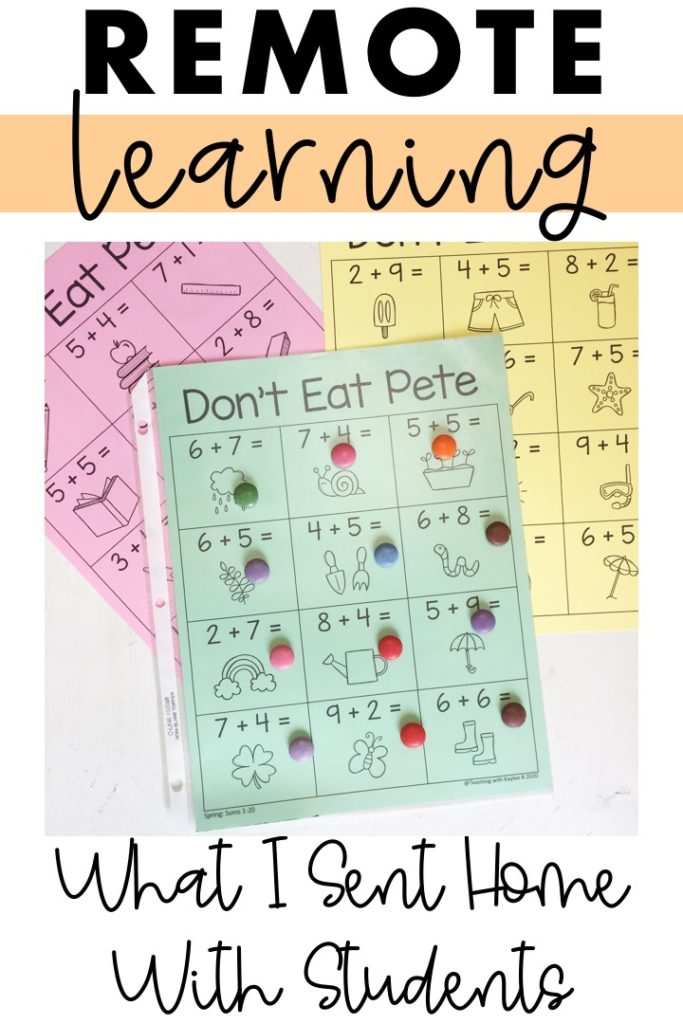 Remote Learning: What I Sent With Students - Teaching with Kaylee B