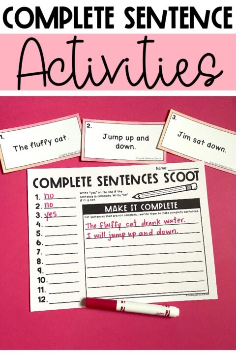 The Best Complete Sentences Anchor Chart to Help Young Students ...