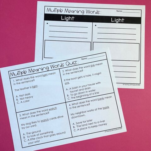 The Very Best 2nd Grade Worksheets for Multiple Meaning Words ...