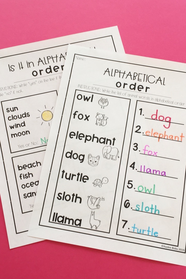 Words In Alphabetical Order Words In Alphabetical Order