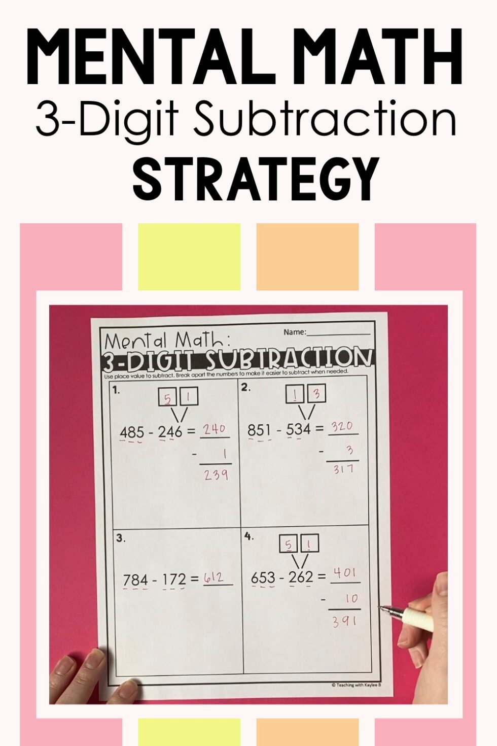 Subtraction Strategies For 3 Digit Numbers: How 2nd Grade Students Best ...